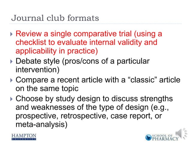 How to prepare an effective journal club | PPTX