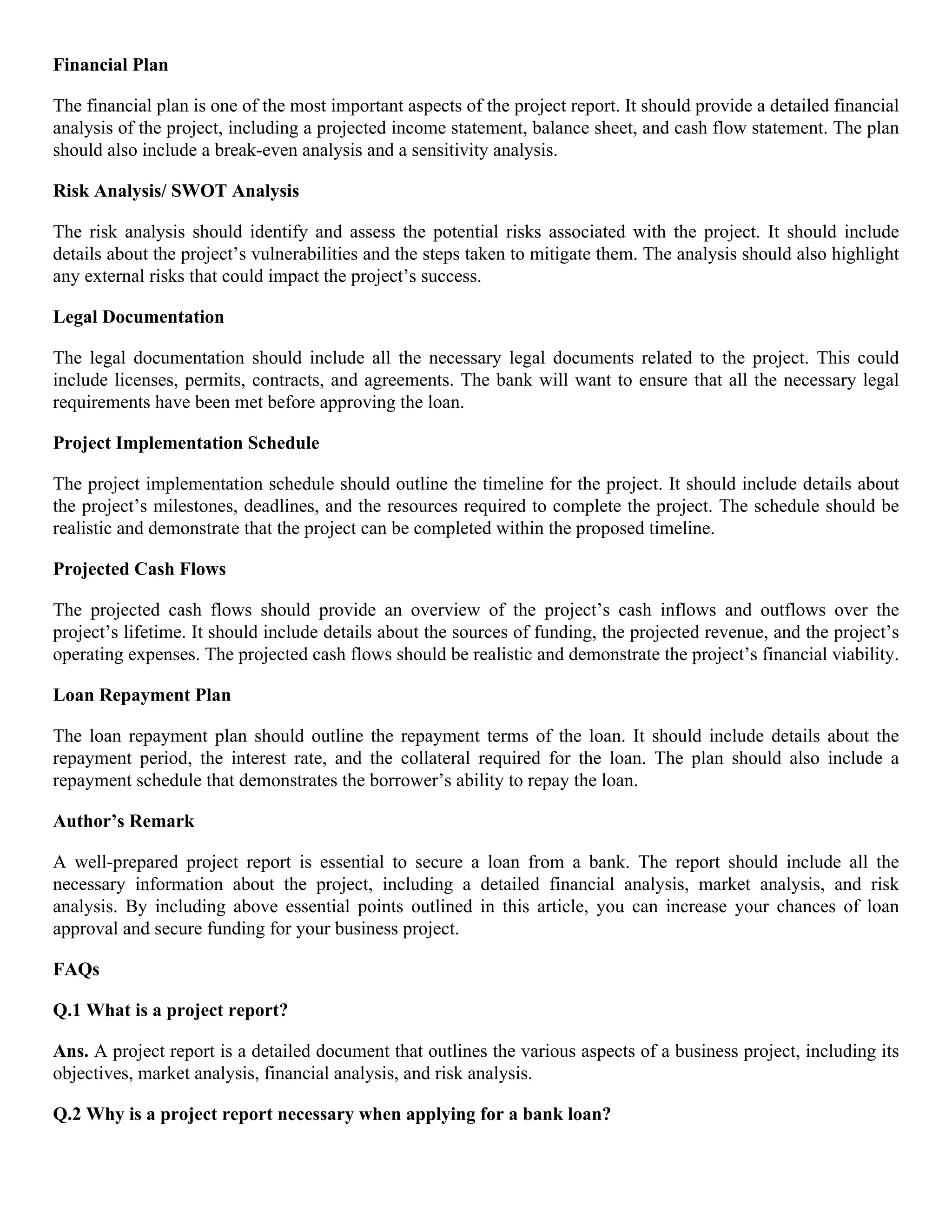 How to Prepare a Project Report for Bank Loan Approval | PDF