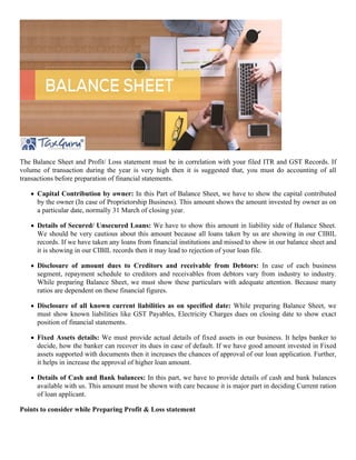 How To Prepare Balance Sheet For Bank Loan | PDF