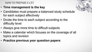 How to prepare E-CET Exam | PPT