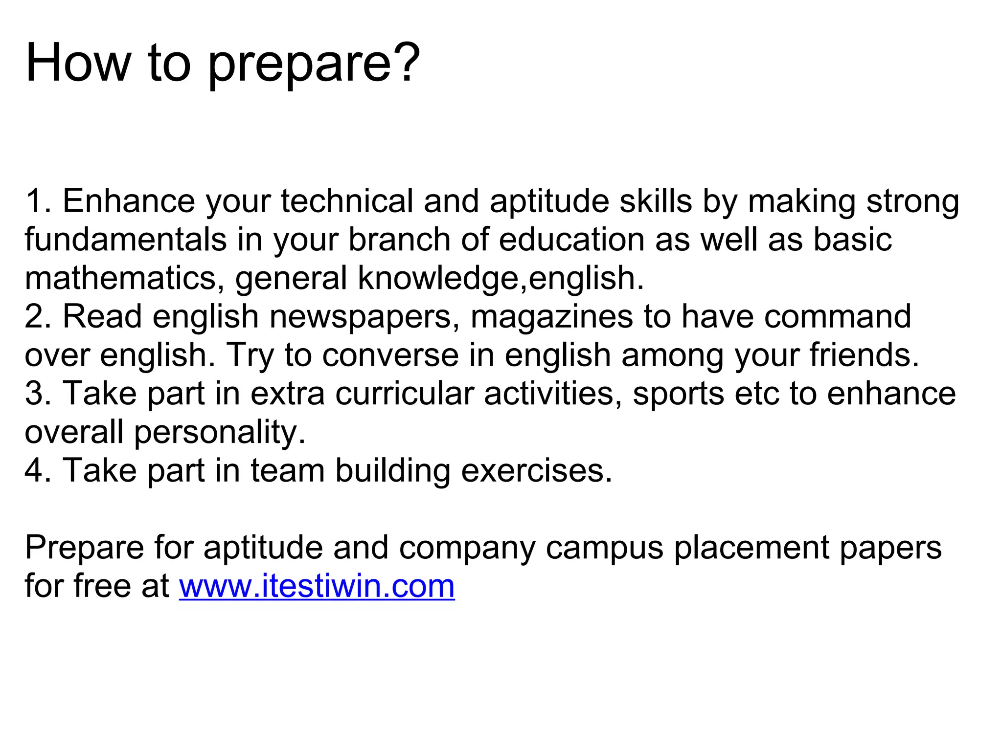 How to prepare_for_campus_placements_ | PPT