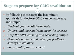 How to prepare for revalidation of doctors? | PPTX