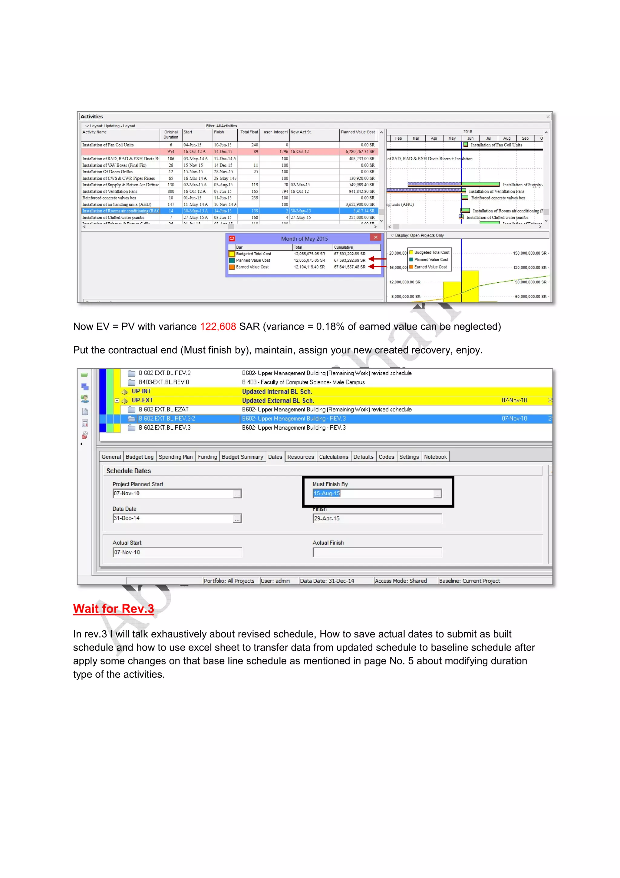 How to prepare recovery or revised schedule rev.2 | PDF