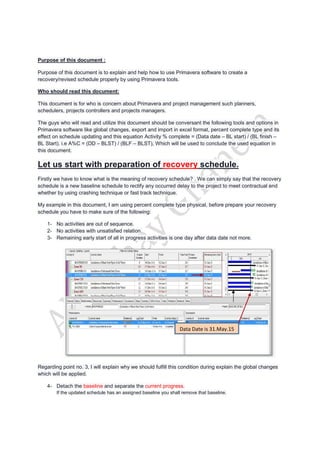 How to prepare recovery or revised schedule rev.2 | PDF