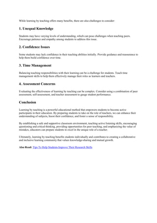 9 Best Ways To Prepare Students For Learning By Teaching | Future ...