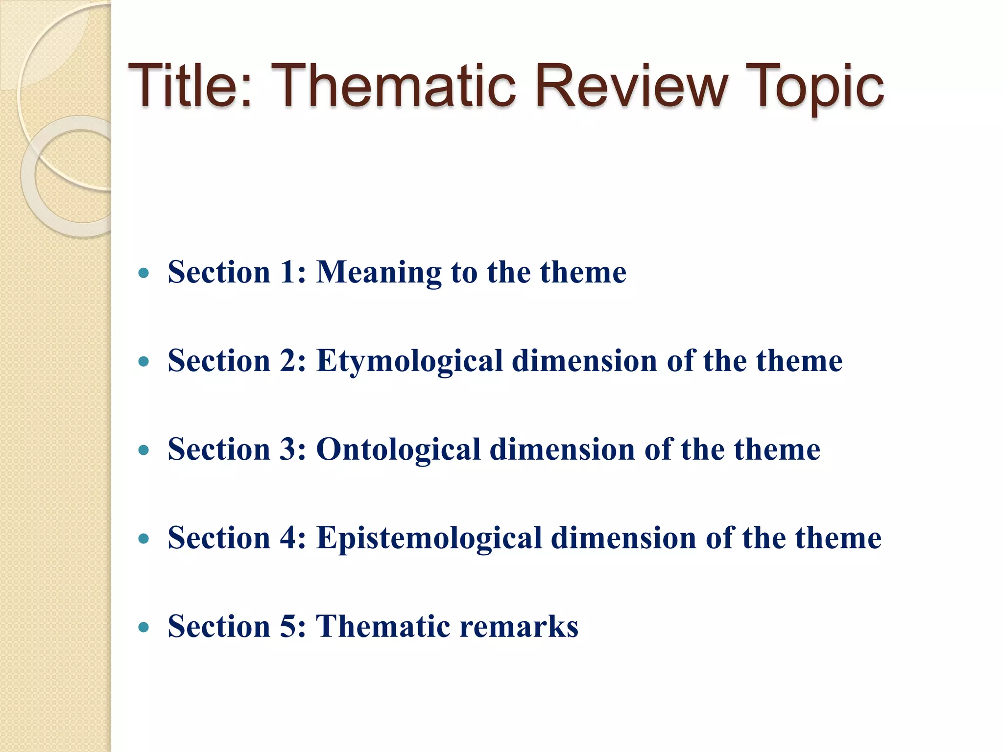 How to prepare a thematic review? | PPSX