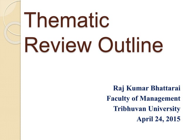How to prepare a thematic review? | PPT