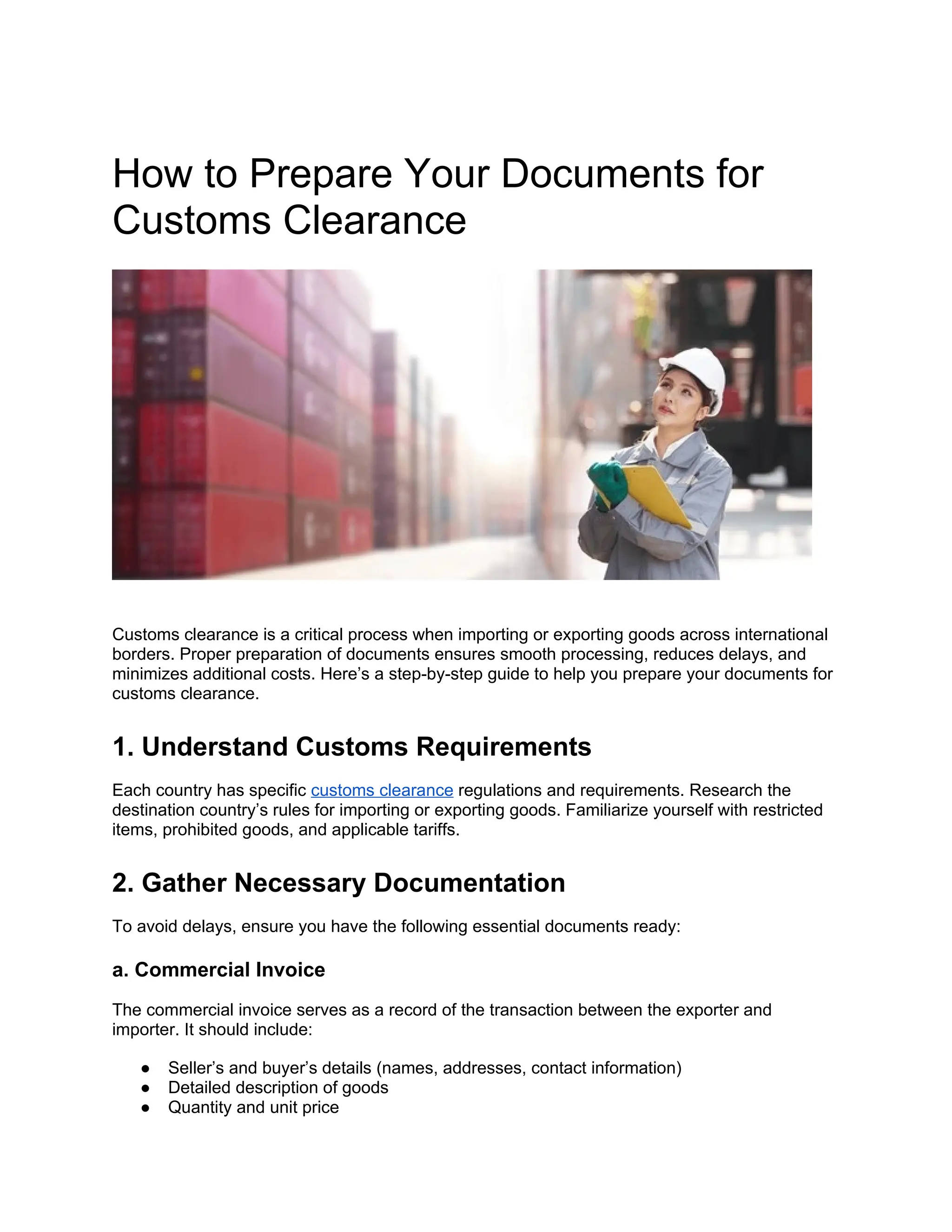 How to Prepare Your Documents for Customs Clearance.docx
