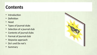 HOW TO PRESENT A JOURNAL CLUB - an awareness | PPTX | Publishing ...