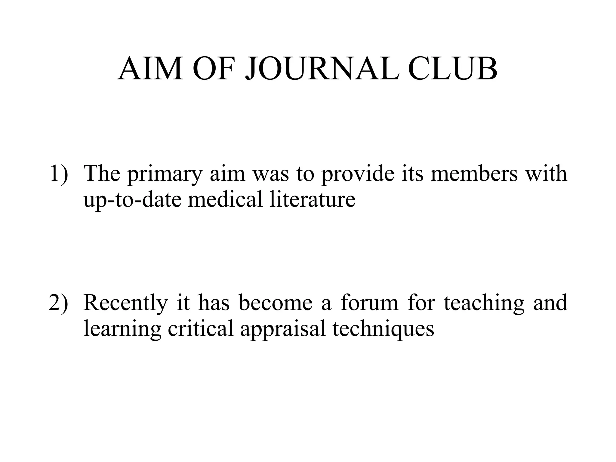 How to present a journal club | PPTX