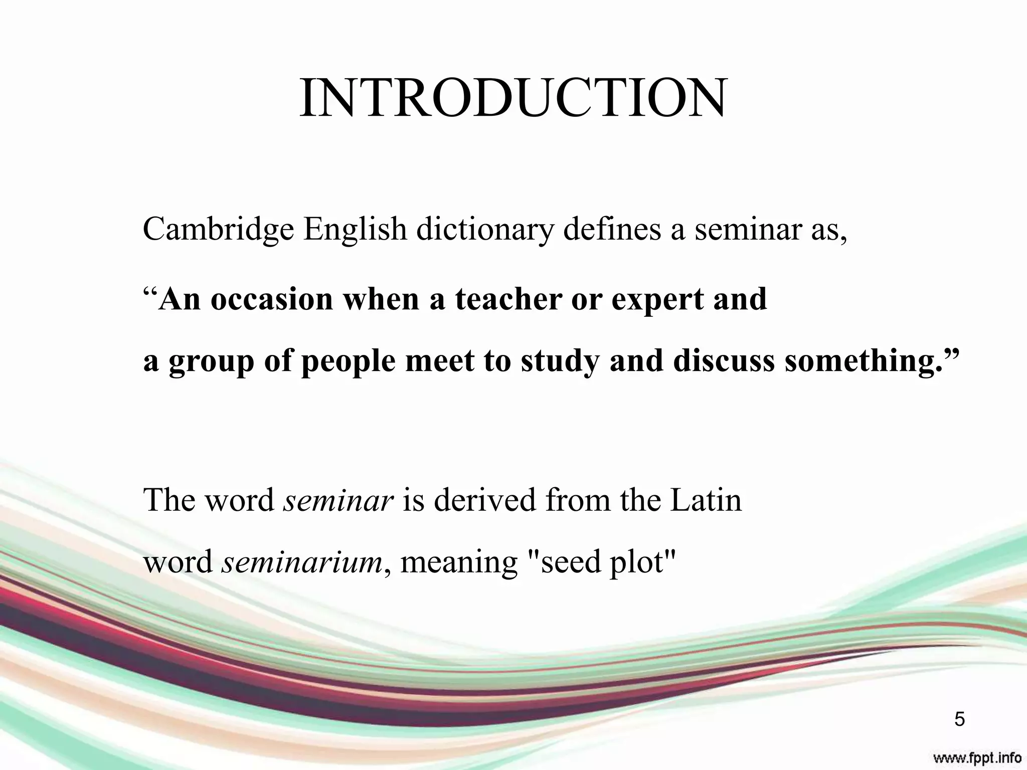How to present a seminar | PPTX