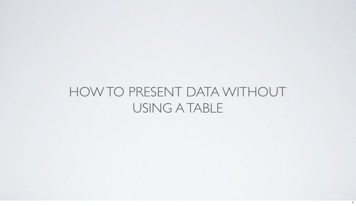 How to present data and statistics visually