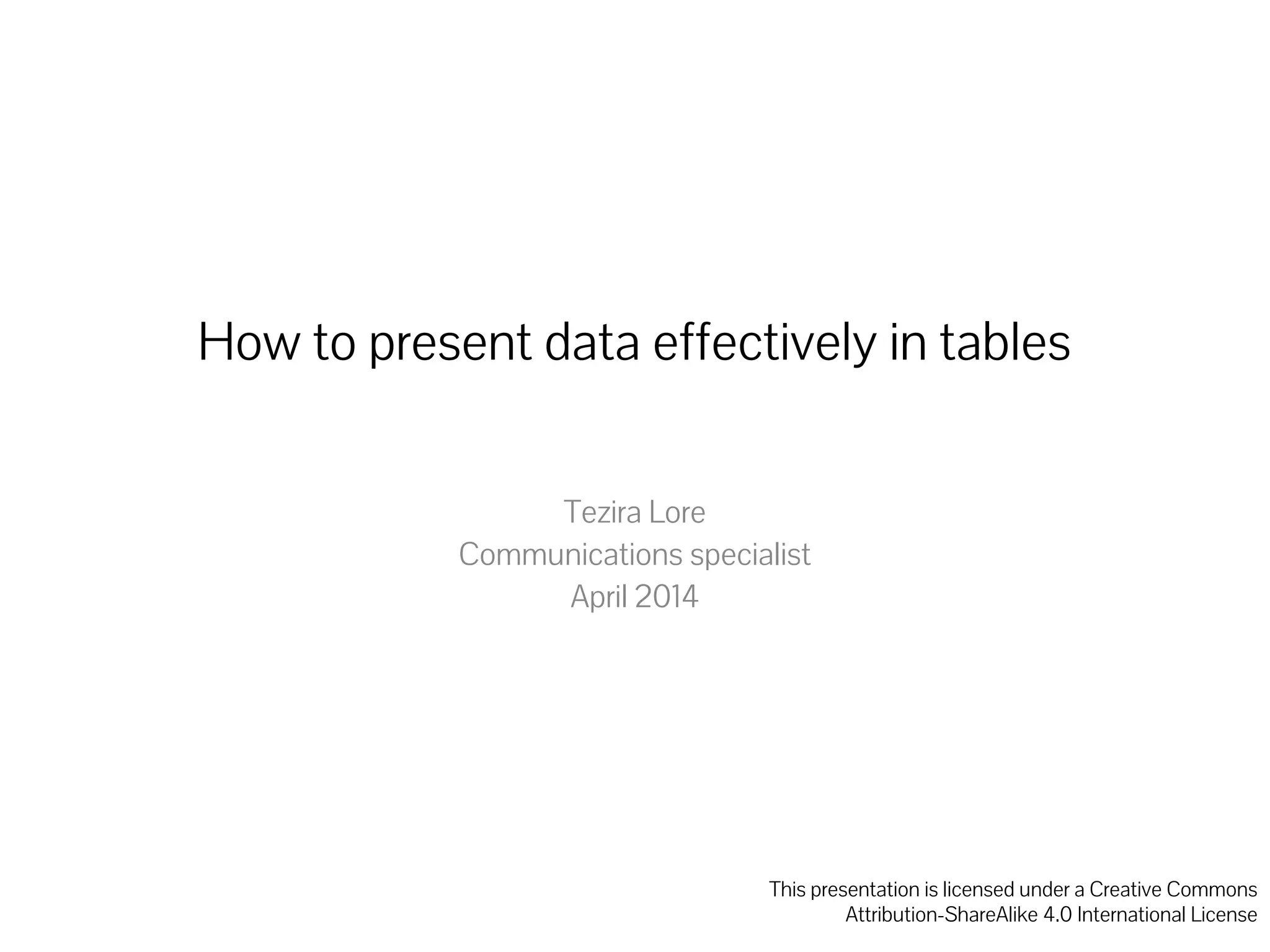 How to present data effectively in tables | PPT
