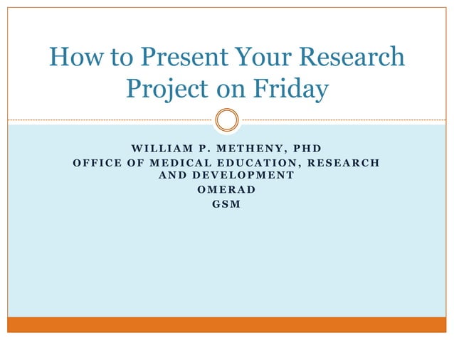 How to present research project | PPTX