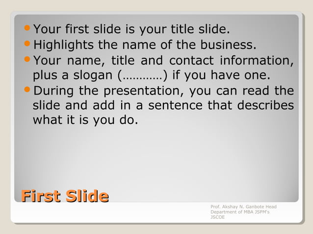 How to present your business plan | PPT