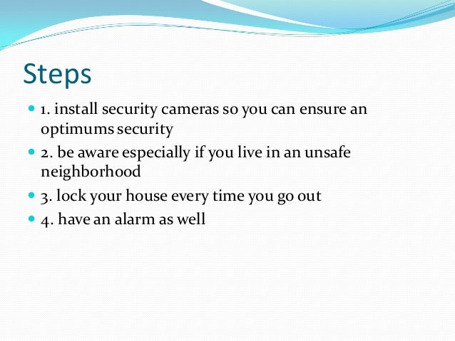 How to prevent a robbery