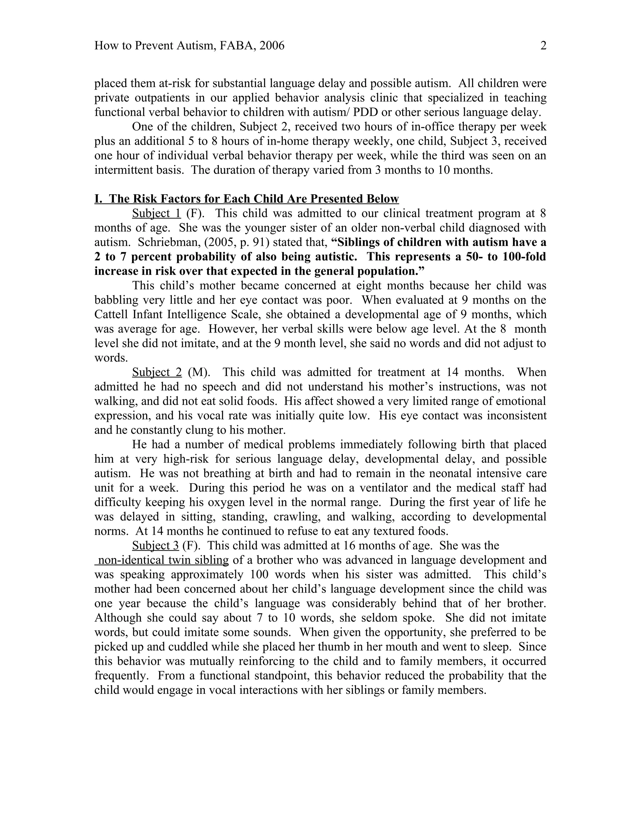 How to prevent autism by teaching at risk infants and toddlers to talk ...