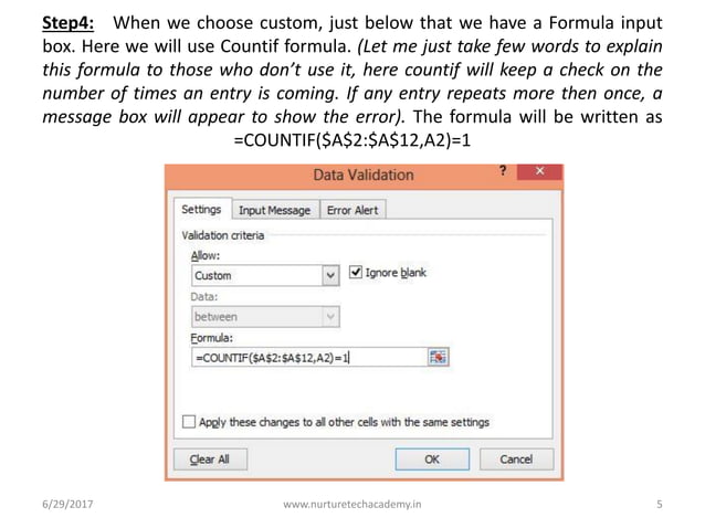 How To Prevent Duplicate Values In A Range Nta Ppt 0509