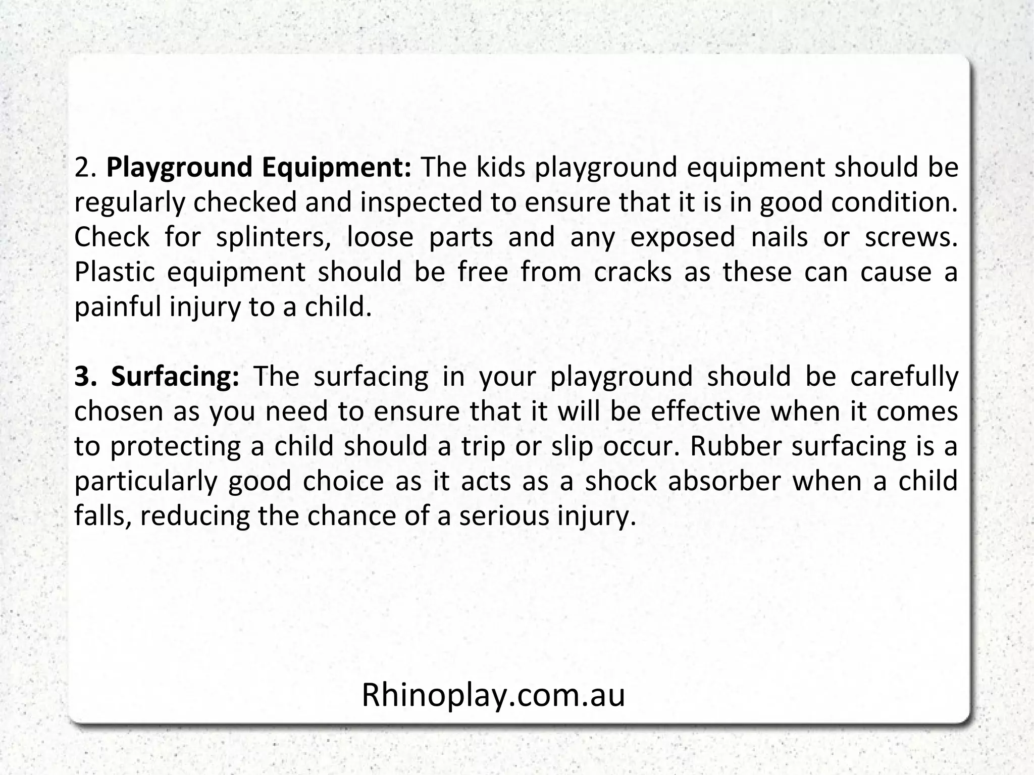How to Prevent Injuries in Your Playground | PPT