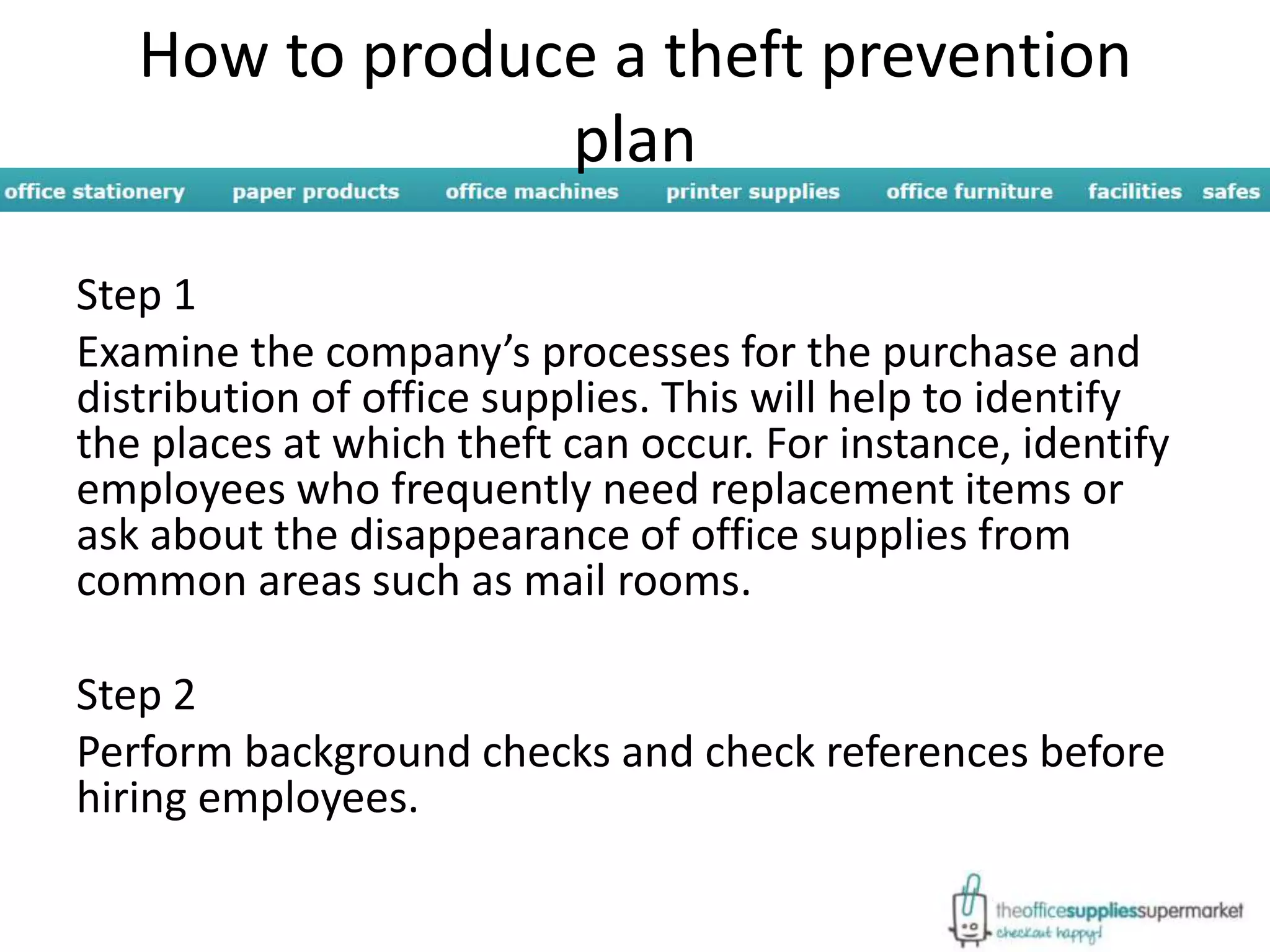 How to prevent office theft | PPT