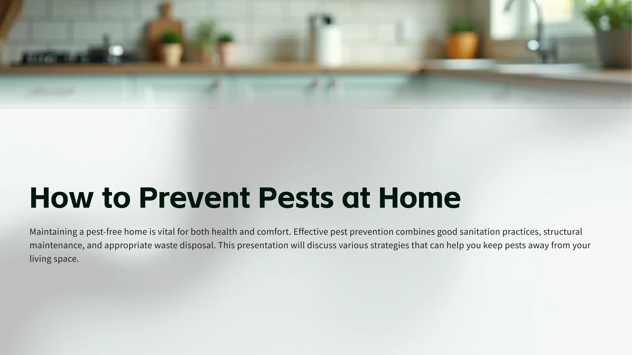 Effective Home Pest Prevention Tips for a Healthy Living Space | PDF