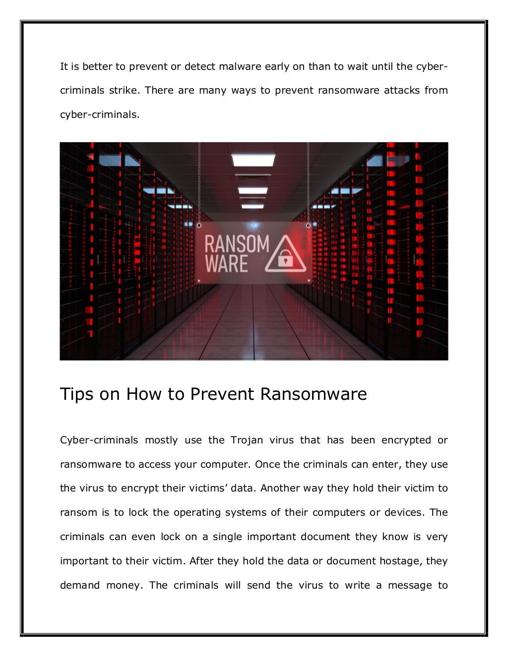 How to Detect Ransomware Spread And Prevent It | PDF