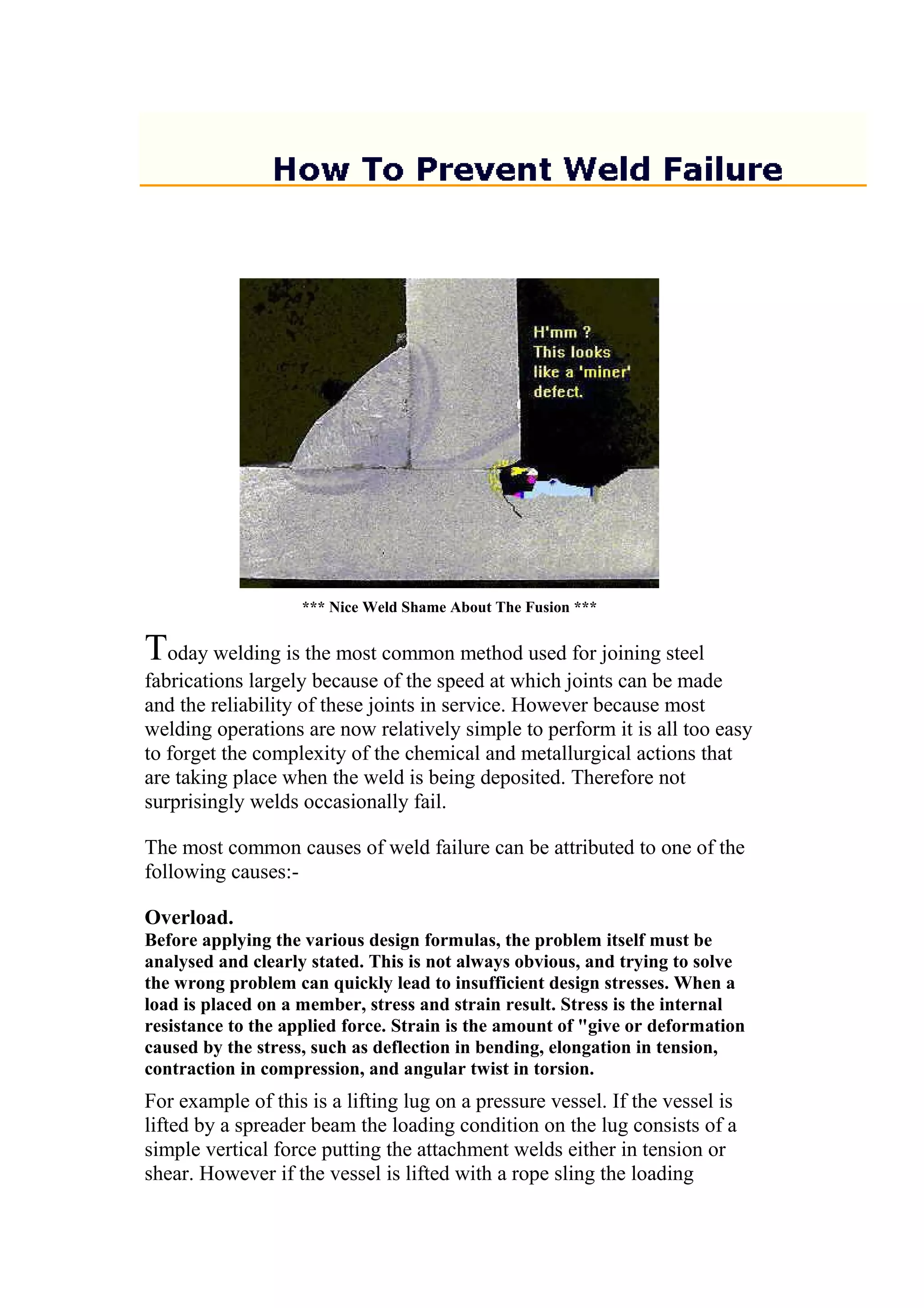 How to prevent weld failure | DOC