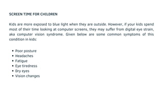 How to Prevent Your Kids Against Blue Light? | PDF