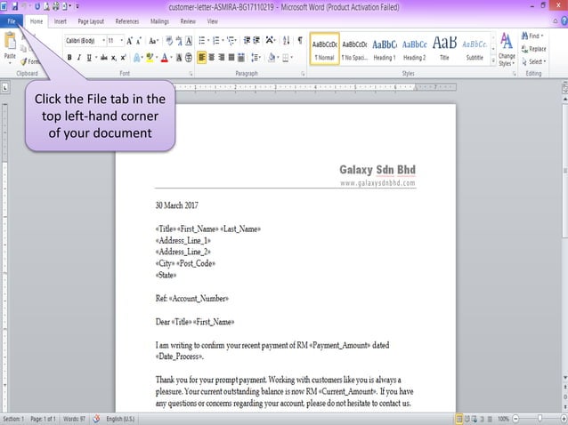 How to Print a document in Microsoft Words 2010 | PPTX