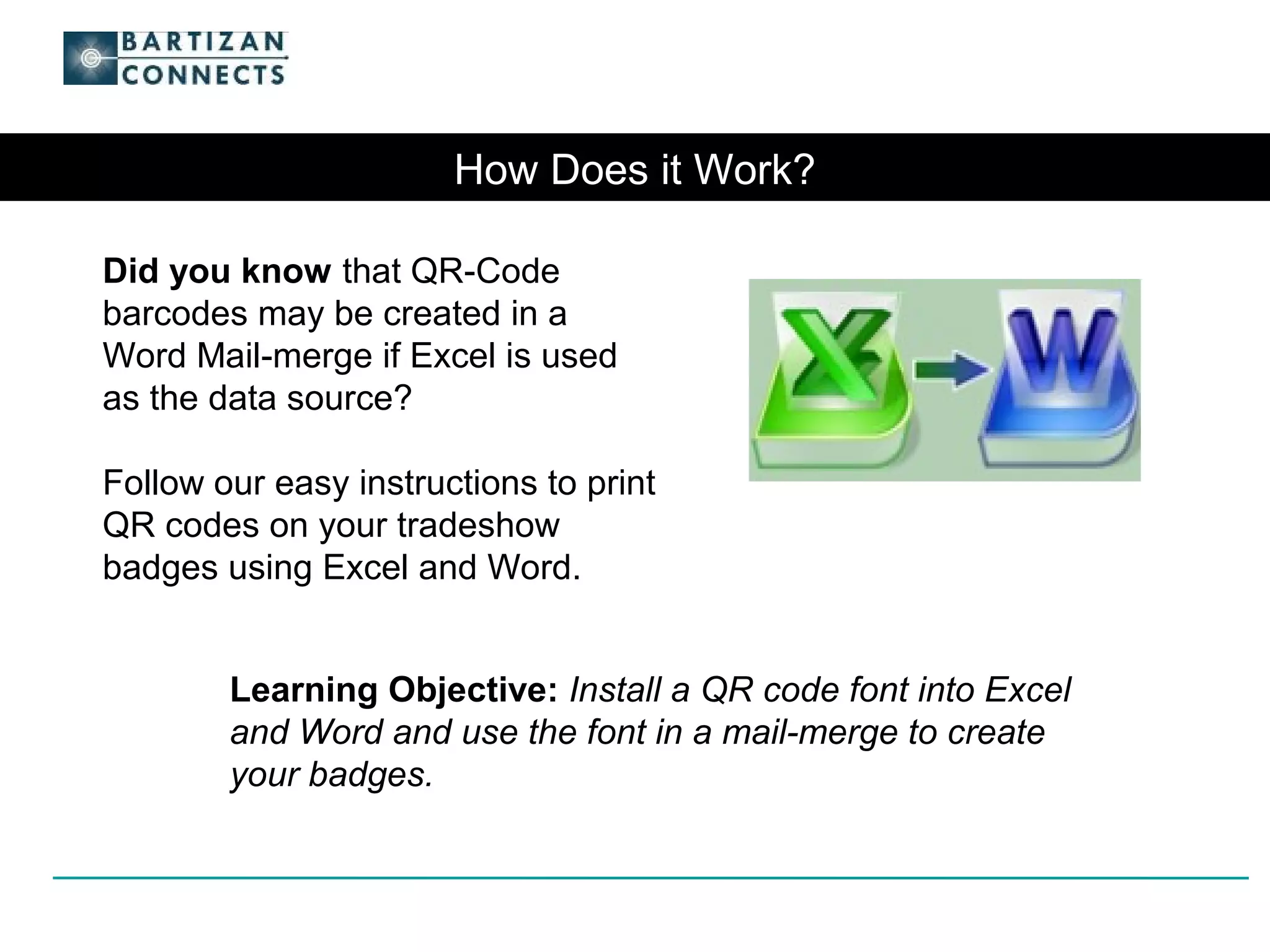 How to Print a QR Code on Name Badges Using Word and Excel | PPT