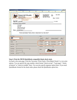 How to print QuickBooks\Quicken compatible blank check | PDF