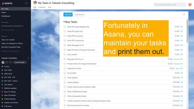 How to print out an asana task list | PPT