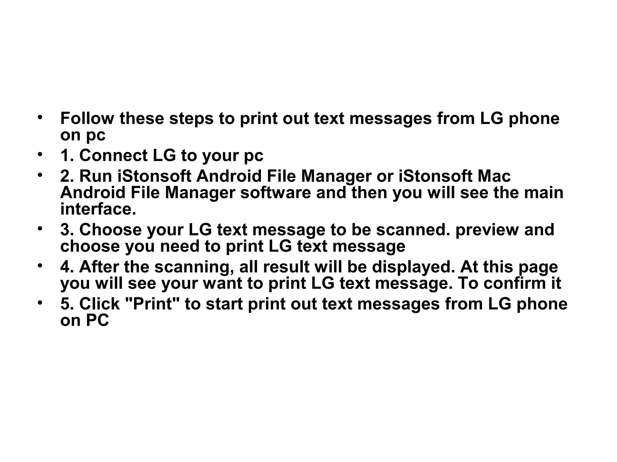 How to print off text messages from LG | PPT