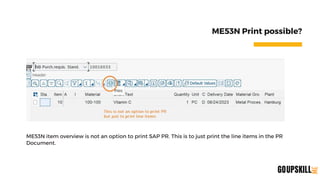 How to Print PR Document in SAP | PPT