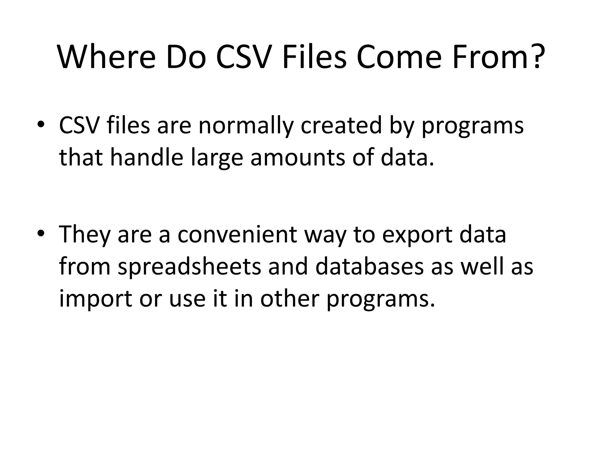 How to process csv files | PPTX