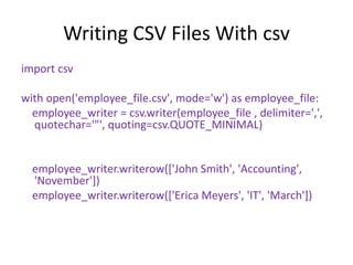 How to process csv files | PPTX