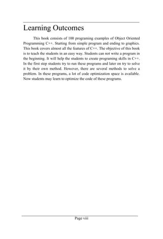 How to program in c++ with 100 examples | PDF