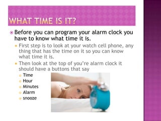 Program your Sony alarm clock | PPT