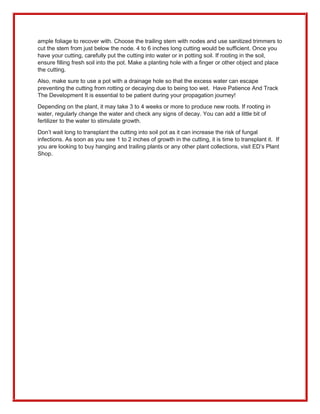 How To Propagate Trailing Plants | Buy Houseplant Online | PDF