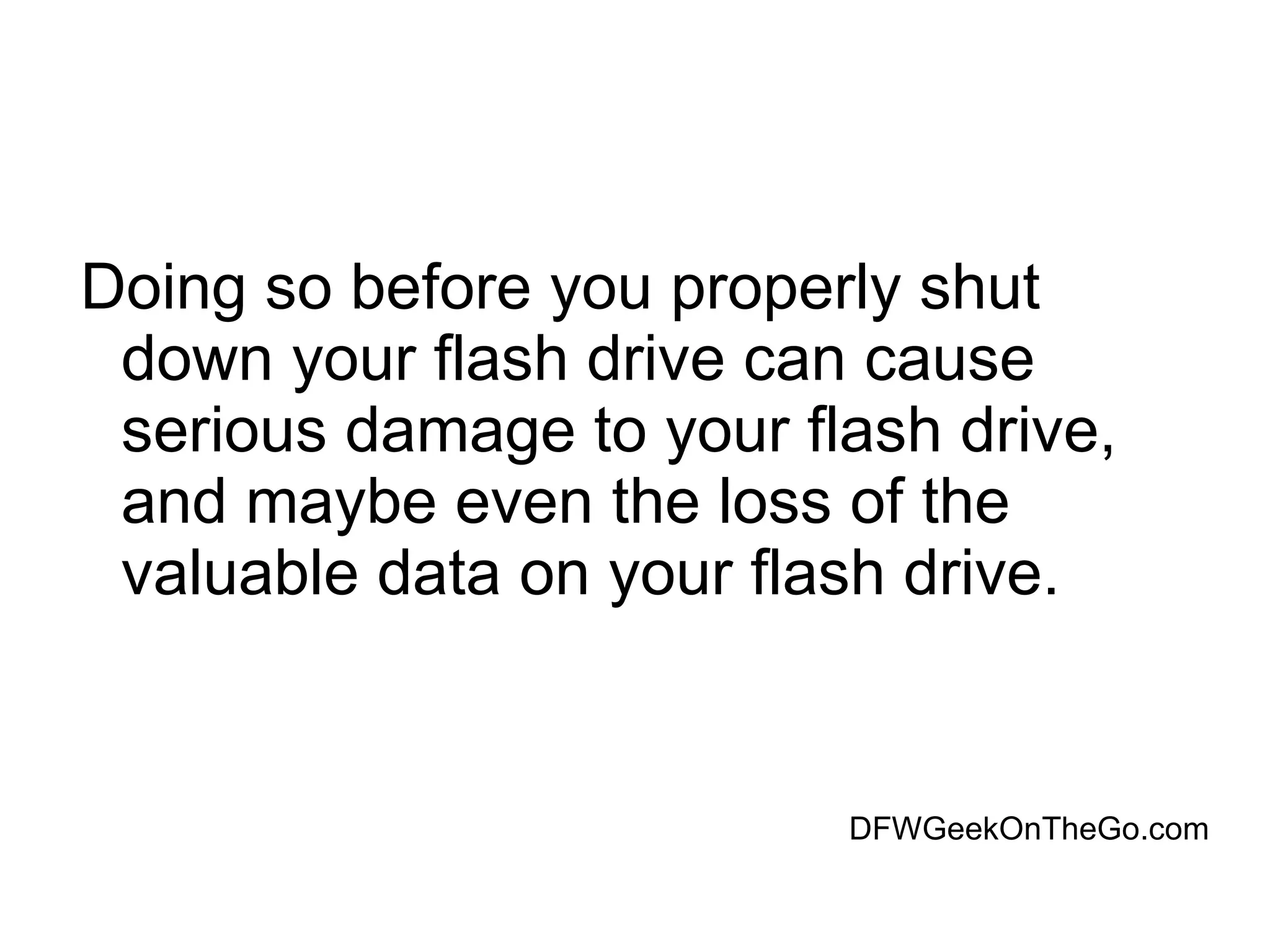 How To Properly Unplug A USB Flash Drive | ODP | Data Storage and ...