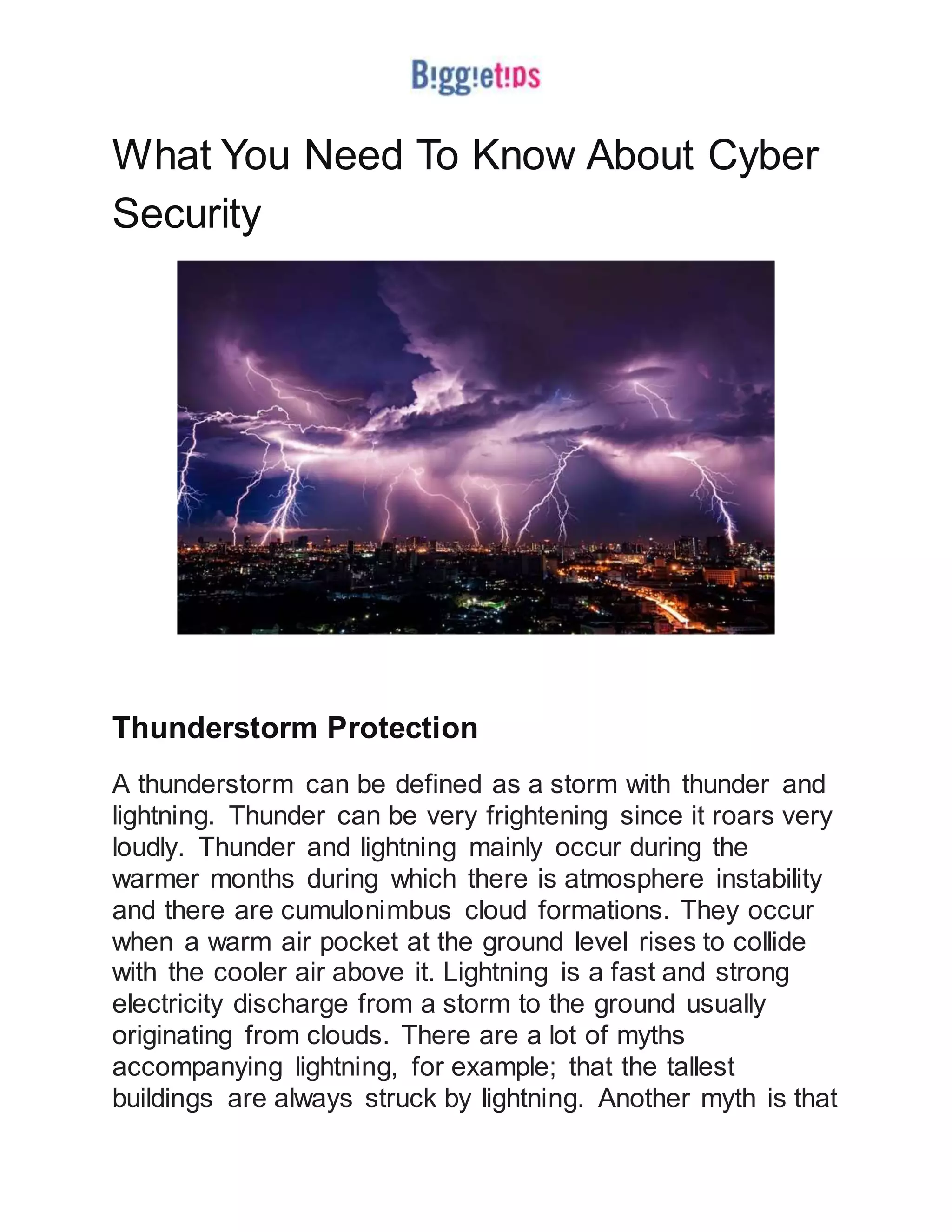 How to protect yourself from a thunderstorm | DOCX
