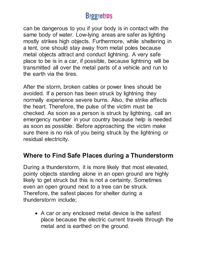 How to protect yourself from a thunderstorm | DOCX
