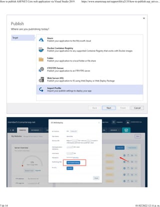 How to publish ASP.NET Core web application via Visual Studio 2019.pdf