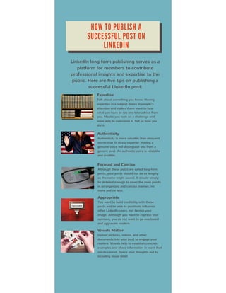 Publishing a Successful Post on LinkedIn Infographic | PDF