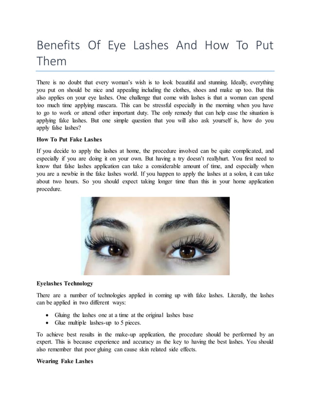 How to put fake lashes | PDF
