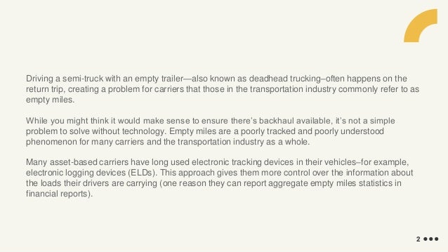 How to Put the Bite on Deadhead Trucking | PPT