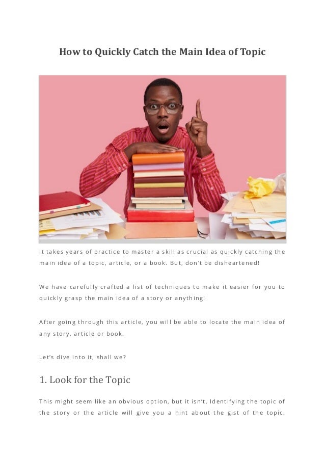 How to quickly catch the main idea of topic | PDF