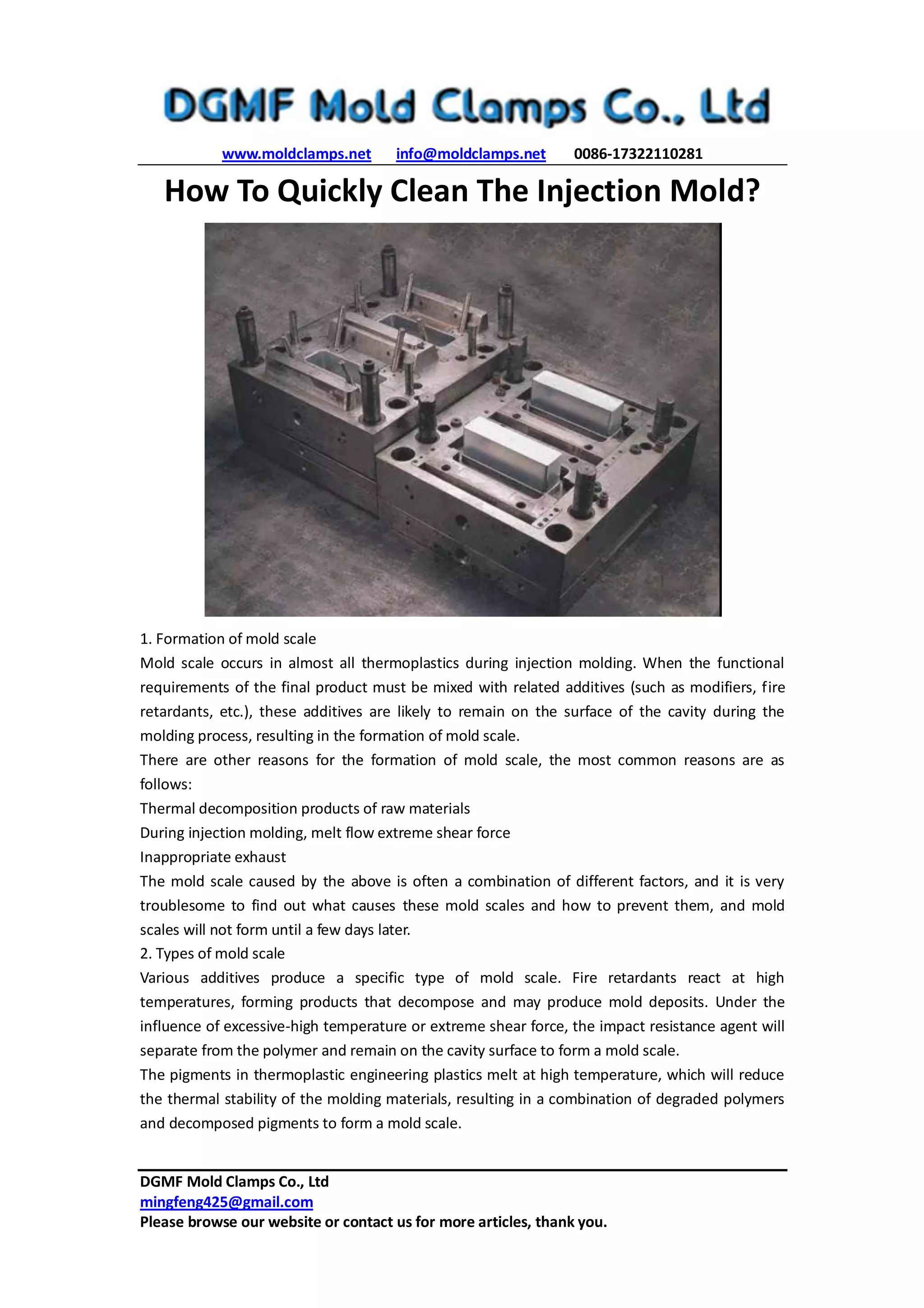 How to quickly clean the injection mold? | PDF