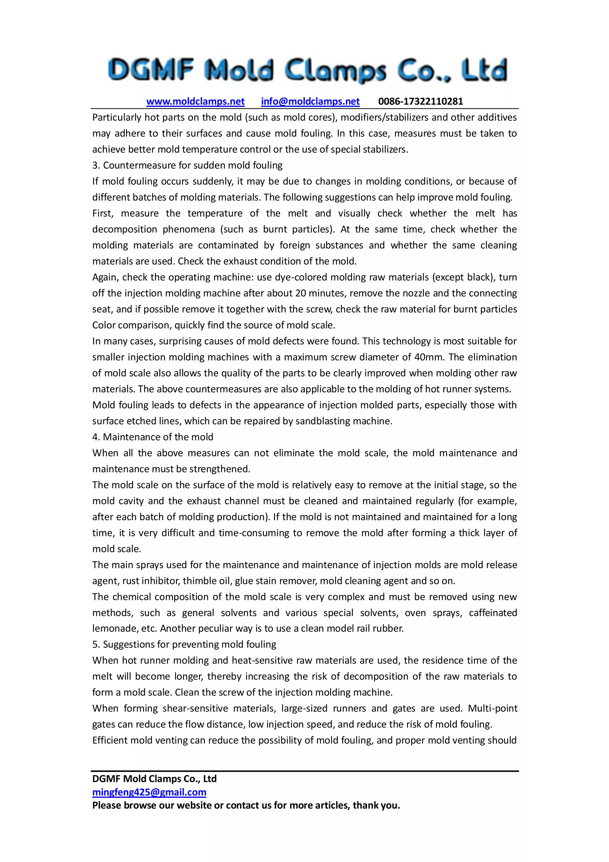 How to quickly clean the injection mold? | PDF