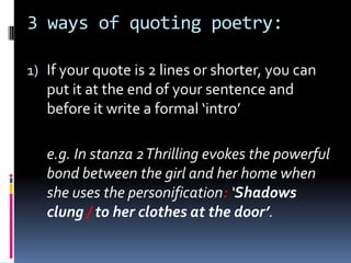 How to quote poetry | PPT